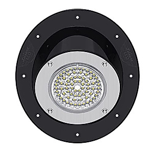 Leisure LED RV Exterior Round Surface Mount Flood Porch Utility Light - Black 12v 1100 Lumen Lighting Fixture Replacement Lighting for Weekend Warrior RVs, Trailers, Campers, 5th Wheels (Black)