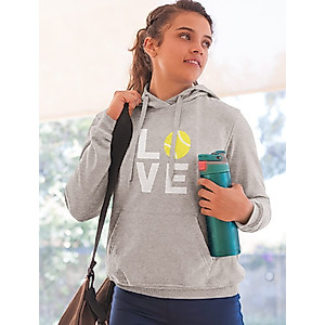 Love Tennis Sweatshirt Hoodie for Women Teen Girls Novelty Gifts for Coaches Fan Players Hoodies Medium Gray