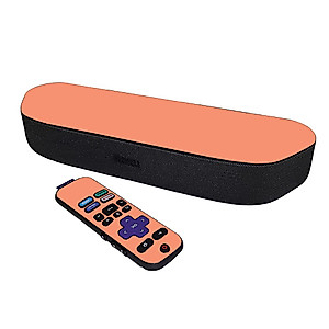 MightySkins Skin Compatible with Roku Streambar Media Player (2020) - Solid Peach | Protective, Durable, and Unique Vinyl Decal wrap cover | Easy to Apply and Change Styles | Made in The USA