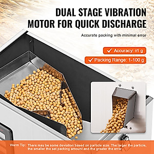 VEVOR Weighing Filling Industries 1-100g, Particle Packaging Machine 10-15 bag/min, Full Automatic Powder Sealing Machine for Filling Tea Seeds Grains Flour Beans Glitter