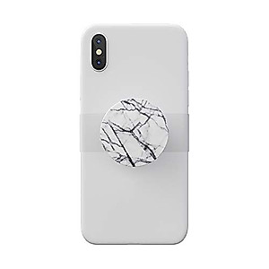 PopSockets Phone Grip Slide for Phones and Cases, Sliding Phone Grip with Expanding Kickstand, PopSlide for Apple Silicone Case, iPhone Xs Max - Clear Day