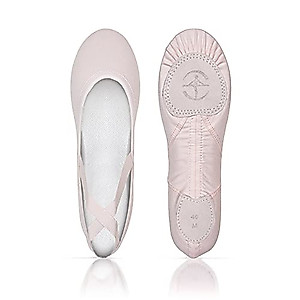 Wear Moi Vesta Stretch Canvas Ballet Slippers, Light Pink, Size 40M EU/ 8.5 US (WMVESSAL40)