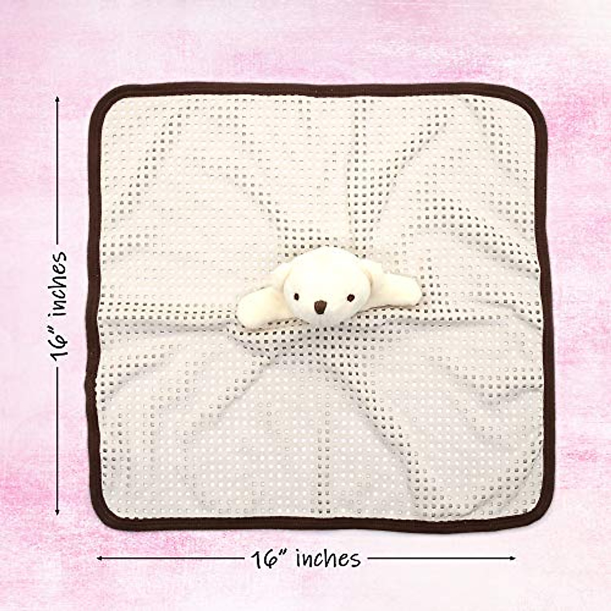 The Safer Baby Lovey | Breathable & Soft Security Blanket | Soft Blanket with Holes for Easy Breathing | Gender Neutral Snuggle Toy Doll | Baby Gift for Newborns | Stuffed Plush Animal - 16x16 Inch