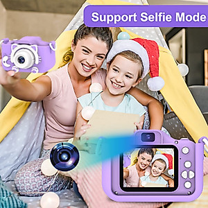 goopow Kids Selfie Camera, Christmas Birthday Gifts for Boys Age 3-9, HD Digital Video Cameras for Toddler, Portable Toy for 3 4 5 6 7 8 Year Old Boy&Girls with 32GB SD Card