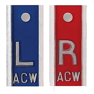 Aluminum X-Ray Markers - Blue/Red, Left & Right Set, 1/2" Lead Letters"L" &"R"