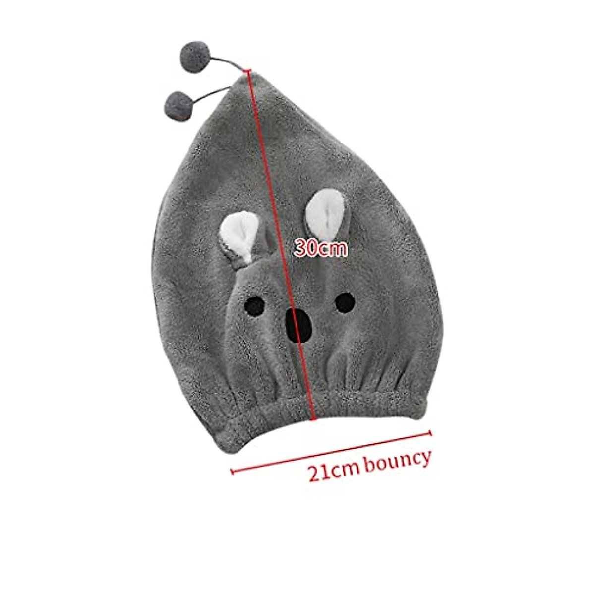 LYSLDH Microfiber Soft and Smooth Dry Hair Towel Cute Rabbit Shower Bandana Home Textile Towel Wearable Towel ( Color : Gray , Size