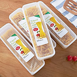 3Pcs Pasta Storage Container Plastic Spaghetti Food Storage Box, Noodle Canister With Lid for Spaghetti, Pasta, Noodles, Eggs, Fruits Snacks (3)