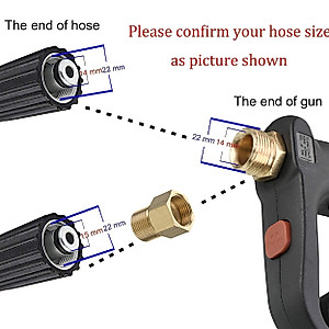 M MINGLE Short High Pressure Washer Gun for Hot and Cold Water, 17 Inch Pressure Washer Extension Wand