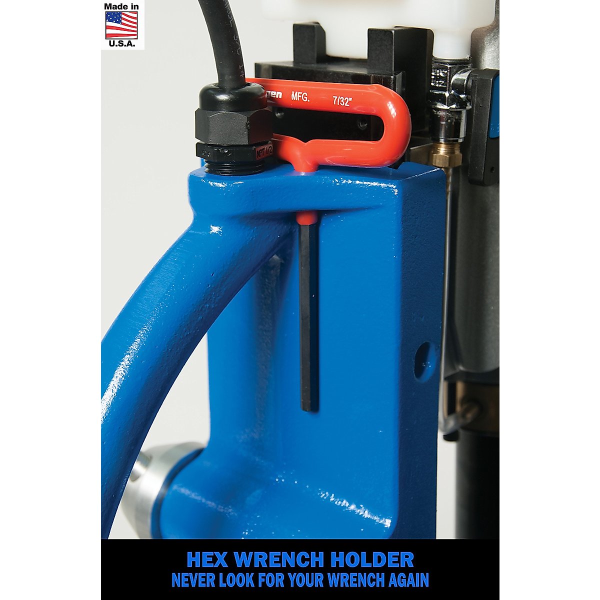 Hougen HMD918 Two Speed Magnetic Drill 6" Depth with Pressurized Coolant System - 115V Drill Holes Up to 6" Deep, Multiple Stacked Plates or Extend Your Hole Reach Capability