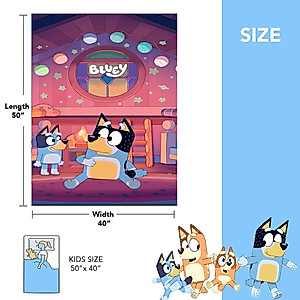 ORGANISET | 50"x 40" | Blanket for Kids, Toddler Blankets for Boys and Girls, Kids Blankets Cartoon, Bluey Toddler Bedding, Throw Blanket Flannel for Bed