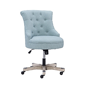 Linon Amzn0240 Talia Light Blue Office Chair, Gray