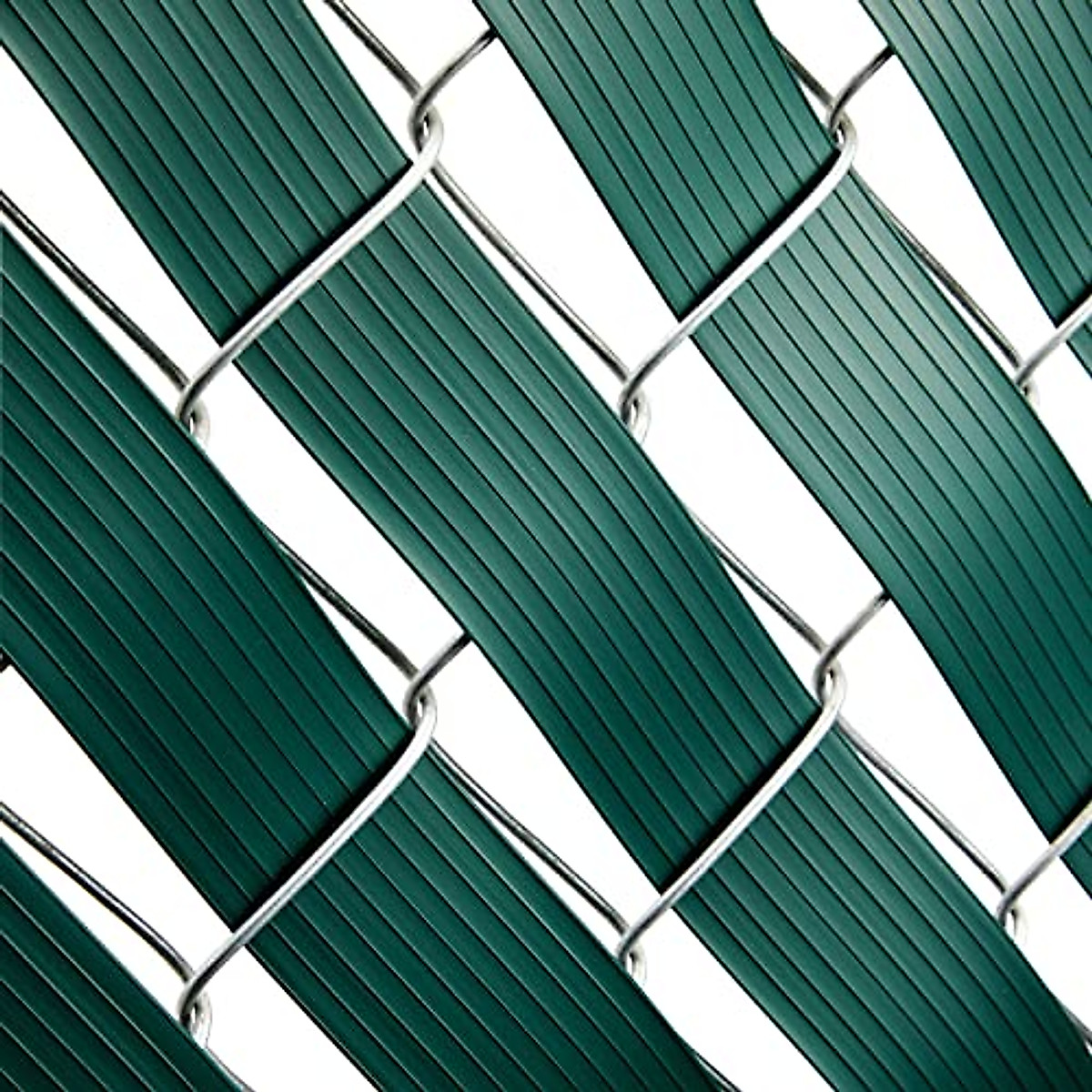 Chain Link Fence Slats, Privacy Screen Covering Tape Roll with Brass Fasteners, Weave Panel Design for Home, School, Business, Stadiums (1.8 in x 246 ft, Green)