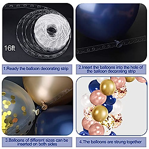 112Pcs Navy Blue Rose Gold Balloons Garland Kit, Gender Reveal Decorations Navy Blue and Rose Gold Balloons Arch - Wedding Birthday Party Supplies, Bridal & Baby Shower Decor