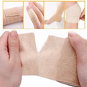 HerMia Cohesive Medical Tape, Self Adhesive Bandages, Breathable Waterproof Elastic Athletic Non-Woven Bandage, 8 Rolls Sports Wrap Tape for Wrist and Ankle