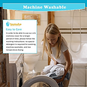 Bamuho Waterproof Pack and Play Mattress Pad, Quilted Mini Crib Mattress Protector for Baby Playpen Playard, Fits Graco Pack n Play, Baby Portable Mini Cribs and -39" x 27", White