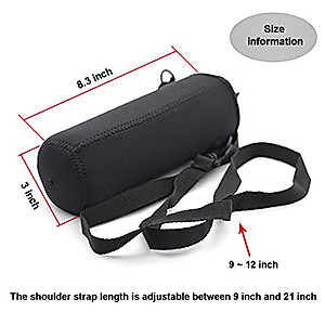 Kvvdi 2 Pack 32 oz Neoprene Glass Water Bottle Cooler Sleeve Insulator 32oz Bottle Cover Holder Carrier with Shoulder Strap