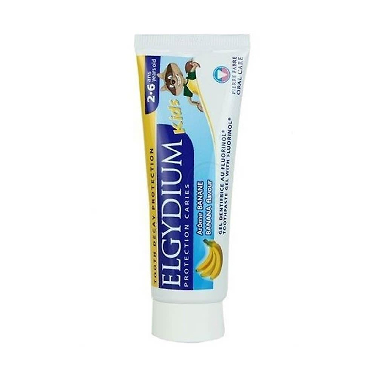 Elgydium Kids Toothpaste Gel with Fluorinol 2 - 6 Year Olds Banana Flavor 50 Ml