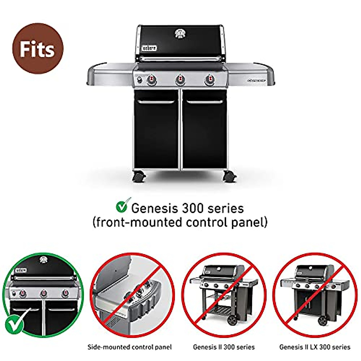 QuliMetal 17.5 Inch Flavorizer Bars and Heat Deflectors for Weber Genesis 300 Series Grill with Front Control Knob, Genesis E310 E320 E330 S310 S320 S330, Porcelain Steel Parts for Weber 7620 7621