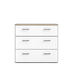 Tvilum Space 3 Drawer Chest, Oak Structure, White