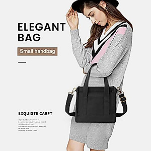 Mini Tote Bag Canvas Handbag Tote Purse with Zipper Women Canvas Crossbody Bag Purse Top Handle Satchel Handbag Purse