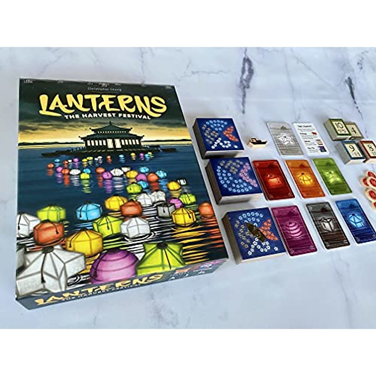 Renegade Game Studios Lanterns: The Harvest Festival, Fast Paced Card Game Set, 2-4 Players, 30 Min Playing Time, Place Tiles to Adorn The Palace Lake with Floating Lanterns, Earn The Most Honor Before The Festival Begins