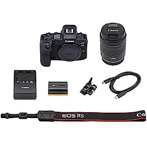 Canon EOS R5 Full Frame Mirrorless Camera + RF 24-105mm F4-7.1 is STM Zoom Lens Kit, Black (4147C002 Body + 4111C002 Lens)