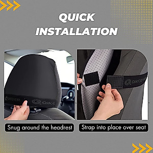 QIKCOVER Premium Waterproof Car Seat Cover - Sweatproof, Universal Fit, Non-Slip, Durable Protector for Dirt, Spills, Pet Claws - Auto, SUV, Truck Compatible (Black)