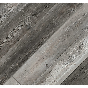 MSI McKenna 7 in. x 48 in. Luxury Vinyl Flooring, Rigid Core Planks, LVT Tile, Click Lock Floating Floor, Waterproof LVT, Wood Grain Finish, Digby Gray-Dark, 23.77 Square Feet