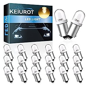 Keiurot GE44 47 756 755 Bulb for Pinball Machine light bulb Lamp 1893 1895 1847 Bulb BA9S DC 6.3V 6V Led Bulbs Warm White Pack of 20