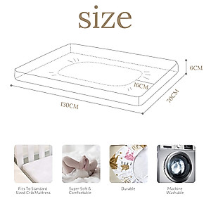 ARIGHTEX Crib Sheet Cactus Print Soft Jersey Knit, Fitted Baby & Toddler Standard Crib Sheets, Floral Nursery Sheet, 28"x52", Portable Mattress Topper for Girls, Summer Plant Pattern