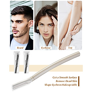 Dermaplane Razor for Face Professional, Facial Razors for Women&Men Face with 20 Blade Refills, Eyebrow Razor for Women and Men
