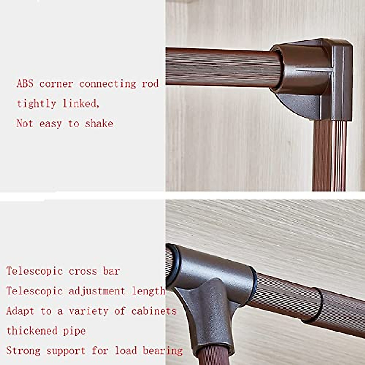 Pull Down Closet Rod Wardrobe Lift Heavy Duty Pull Down Closet Rod For Hanging Clothes Wardrobe Lift Rail, Aluminum Adjustable Width 51-120cm， Cabinet Rail Lifter Hanger Organizer Storage System ( Col