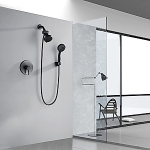 FRANSITON Shower Faucet System with Bathroom Spout Rain Shower Kit, High Pressure Handheld Shower Head Dual 2 in 1 Shower Combo Faucet Set with Valve Trim Kit Oil-Rubbed Bronze