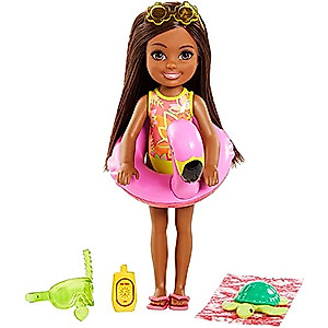 Barbie and Chelsea The Lost Birthday Playset with Chelsea Doll (Brunette, 6-in), Jungle Pet, Floatie and Accessories, Gift for 3 to 7 Year Olds
