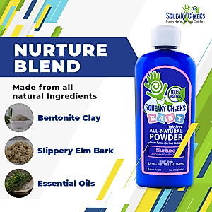 Squeaky Cheeks Baby Powder (5oz) | Organic | Unscented Talc-Free and All Natural Powder | Effective Relief from Rash Wetness and Itching | Also Ideal for Adults