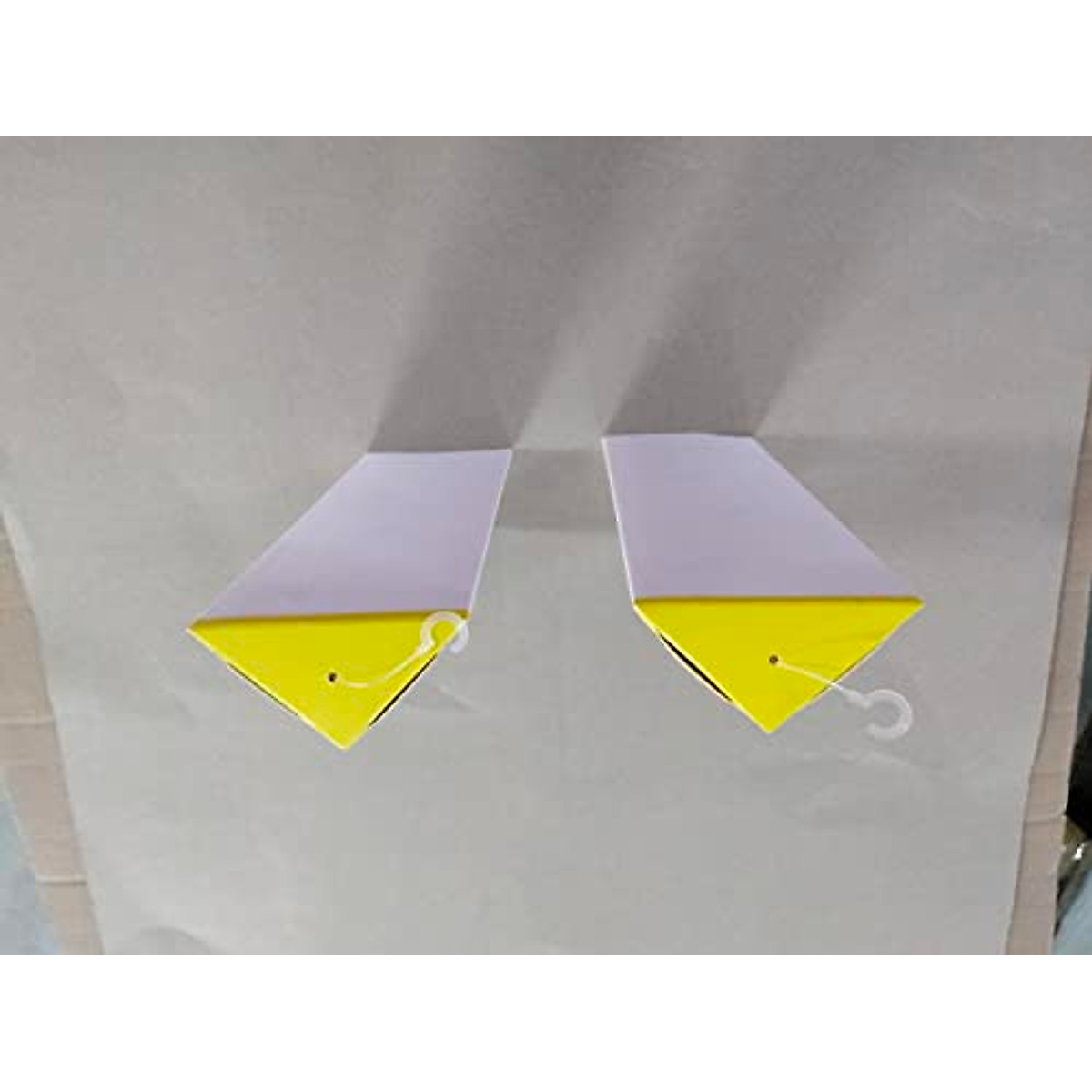 Fruit Fly Traps Yellow Sticky Traps for Gnats Fruit Fly Triangular Hanging Fly Traps with Hook for House Indoor Outdoor Fly Sticky Trap Pest Control Traps for Mosquito, Flying Insect (16 Pieces)