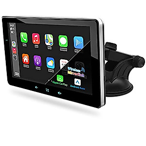 URVOLAX Wireless Portable Car Stereo Carplay Audio Receiver Compatible with Apple Android Auto System,7" HD Touch Screen Car Play with Bluetooth WiFi GPS Navigation FM Radio MirrorLink Voice Control