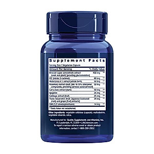 Life Extension Triple Action Cruciferous Vegetable Extract & Resveratrol – Veggie Food Based Formula Supplement for Cellular Protection Support & Hormone Balance – Gluten Free – 60 Capsules