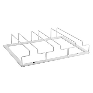 Jenngaoo Hanging Iron Wine Cup Rack, Right Angle Wine Hanging Glasses Hanger, White Under Cabinet Stemware Wine Glass Holder Kitchen Bar Display Shelf (3 Rows)