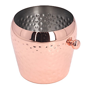 BuyWeek Ice Bucket, 1000ml Champagne Bucket 10.9 x 8.8 x 11.5cm Stainless Steel Wine Bucket Portable Beer Chiller Bucket for Bar Party Club(Rose Gold)