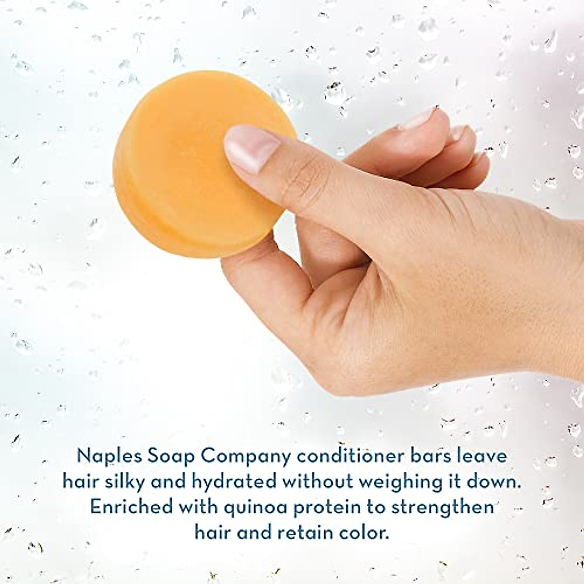 Naples Soap Company, Protein Enriched, 50-75 Use, Solid Hair Conditioner Bar, Eco-Friendly Haircare, Helps Ensure Vibrant, Healthy Hair, All Hair Types, Florida Fresh, 1 oz