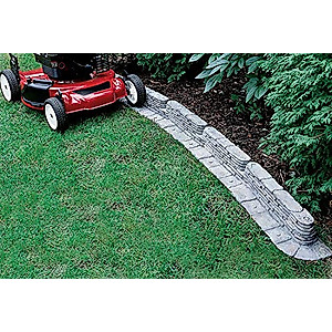 Emsco Group 2032HD Bedrocks Trim-Free Gray, 20 Feet – Natural Stacked Slate Design Garden Lawn Edging