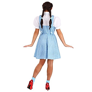 Rubie's womens Wizard of Oz Adult Dorothy Dress and Hair Bows Costume, Blue/White, Teen US