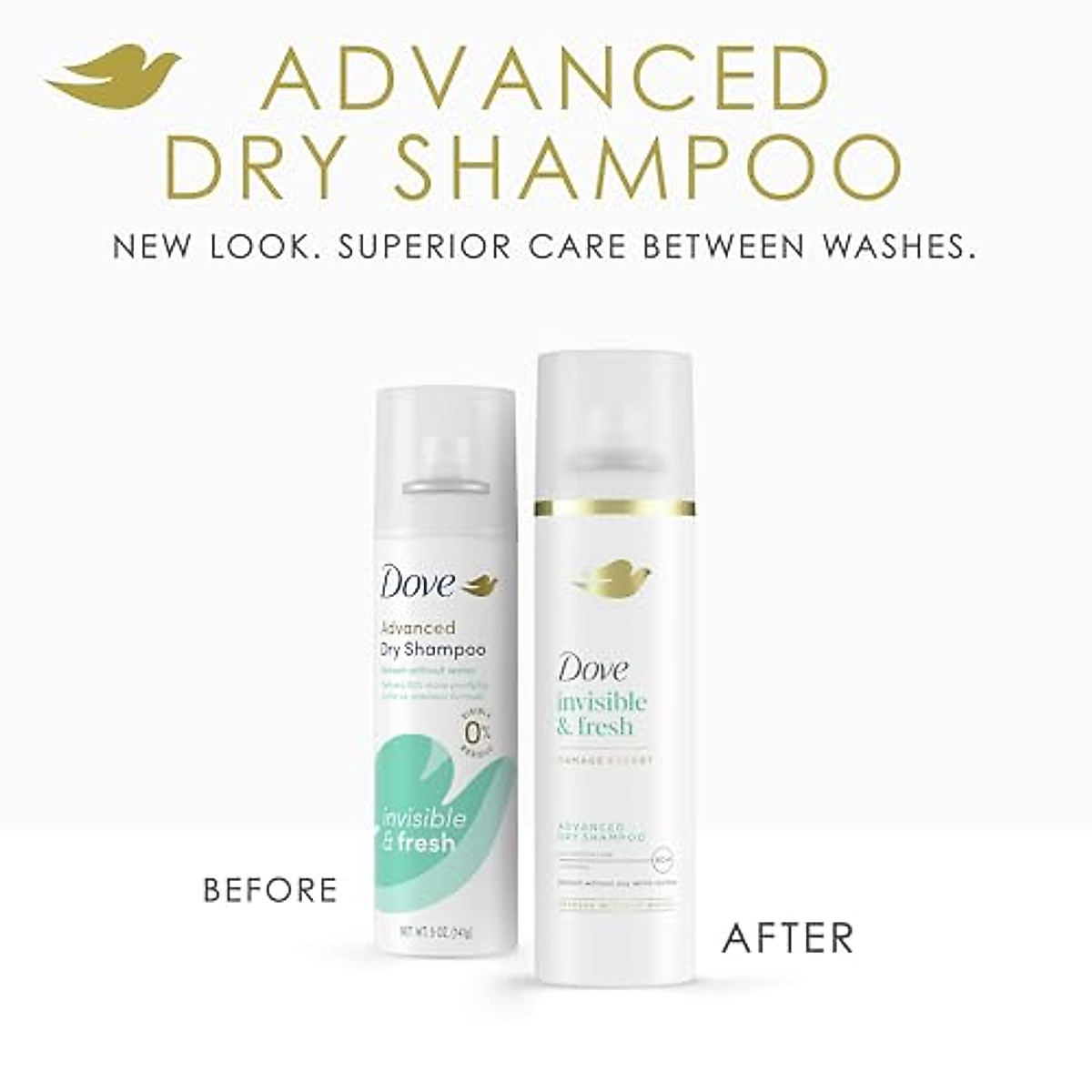 Dove Advanced Dry Shampoo Invisible & Fresh Refresh & Revive Hair Without Water Revitalize Hair Without Residue & No White Cast 5 fl oz