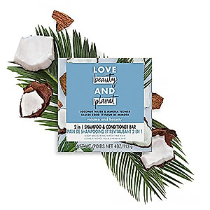 Love Beauty And Planet Volume and Bounty 2 in 1 Shampoo and Conditioner Bar for Thinning Hair Coconut Water & Mimosa Flower Body and Strength 4.0 oz