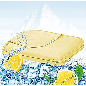 LUXEAR Arc-Chill Cooling Blankets for Sleeping Lightweight Summer Blanket for Hot Flashes - Queen Size Natural Bamboo Breathable Hot Sleeper Cold Sleep Throw for Night Sweats