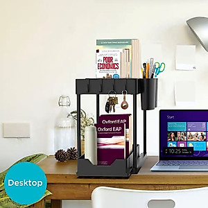 2 Pcs 2-Tier Under Sink Organizers and Storage with Bottom Pull Out Drawers, Towels Hooks and Hanging Cups, Bathroom/Kitchen Multipurpose Miscellaneous Supplies Organization And Storage Rack