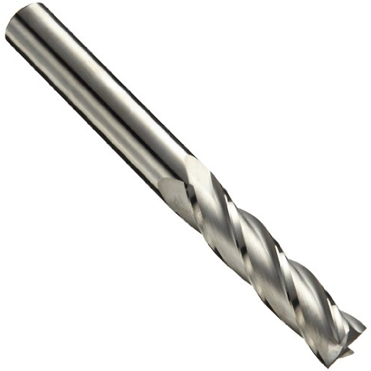 Niagara Cutter 17005449 Carbide Square Nose End Mill, Inch, Uncoated (Bright) Finish, Roughing and Finishing Cut, 30 Degree Helix, 4 Flutes, 2' Overall Length, 0.250' Cutting Diameter, 0.250' Shank Diameter
