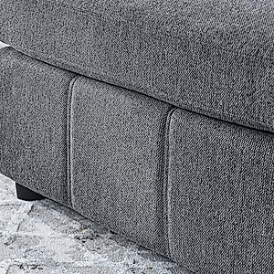 EZLUX Upholstered Modular Sofa Set, L-Shaped Sectional Couch with Ottoman for Living Room Apartment, Gray