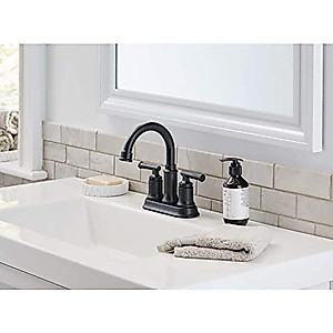 Glacier Bay Oswell 4 in. Centerset 2-Handle High-Arc Bathroom Faucet in Matte Black
